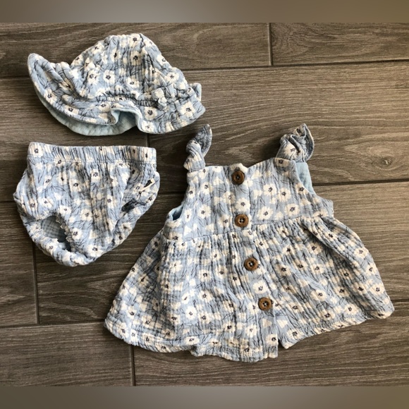 Rabbit + Bear | Matching Sets | Rabbit Bearbaby Girl Ditsy Floral Gauze ...